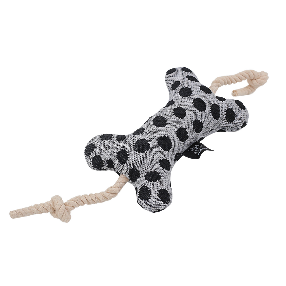 Petblush Plush Dotted Bone Rope Toy for Dogs